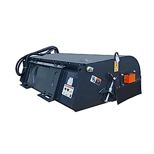 72" Skid Steer Boxbroom Sweeper 17 cu Ft Heaped Hydraulic Forward Sweeper Pick Up Sweeper Wire Brush