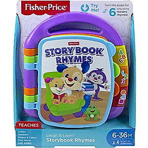 Fisher-Price Laugh & Learn Musical Baby Toy, Storybook Rhymes, Electronic Learning Book With Lights & Songs For Ages 6+ Months