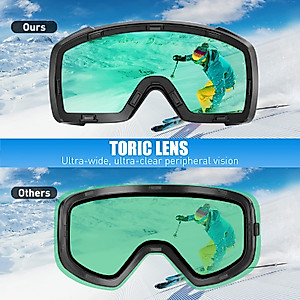 Extremus MilkRun Ski Goggles, Anti-Fog Cylindrical Lens Goggles with UV400 Sun Protection, OTG Lightweight Helmet-Compatible Snow Sports Goggles for Men and Women