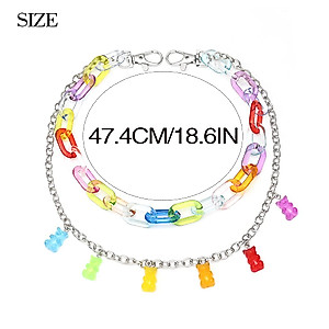 GENBREE Hip Hop Pants Chain Punk Colorful Jean Chains Layered Hipster Cool Trouser Chain Wallet Chain Waist Jewelry for Women and Girls