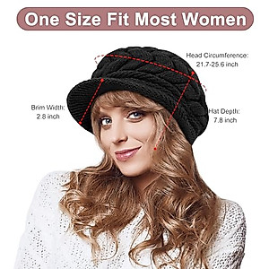 YSense 2 Pack Womens Winter Hats Warm Knit Hat Slouchy Beanie Cap with Brim Gifts