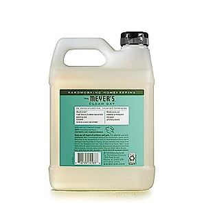 MRS. MEYER'S CLEAN DAY Hand Soap Refill, Made with Essential Oils, Biodegradable Formula, Basil, 33 fl. oz