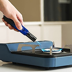 REDBANK Torch Lighter， Butane Lighters，Refillable Torch Lighter，Windproof Butane Refillable Gas Long Lighter (Butane Gas Not Included) (Blue-Long)