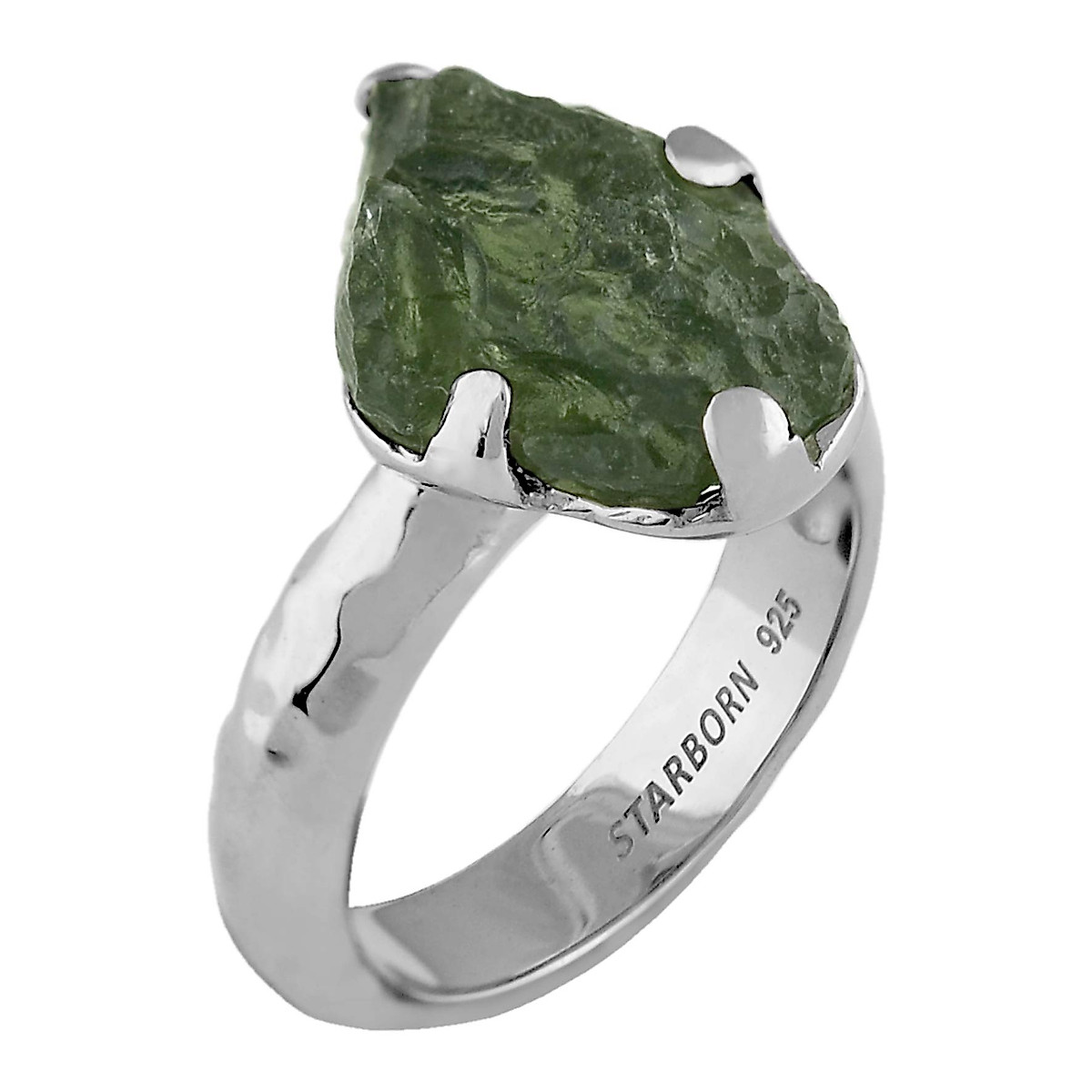 Starborn Sterling Silver 4-6 Carat Genuine Moldavite Ring (8)
