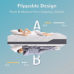 JOYRIDE SLEEP Full Size Mattress, 8 Inch Gel Memory Foam Mattress in a Box, Flippable Double Mattress with Two Firmness Preference, Pain Relieving, Motion Isolation