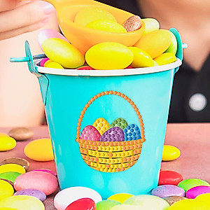 DERFILIN 16PCS Diamond Painting Stickers Set for Kids, 5D Easter Eggs Bunny Mosaic Stickers, DIY Creative Crafts for Boys and Girls Gem Art Set