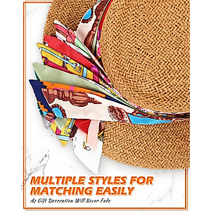 Vabean 90 Pcs Handbag Scarf Head Hair Neckerchief Handle Ribbon Scarf Satin Purse Scarf for Women Decoration Gifts