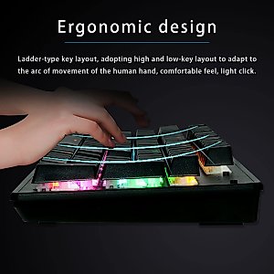 K11 Wired Gaming Keyboard RGB Rainbow LED Backlit Ergonomic Waterproof Mechanical Gaming Keyboard for Desktop, Computer, PC - Black