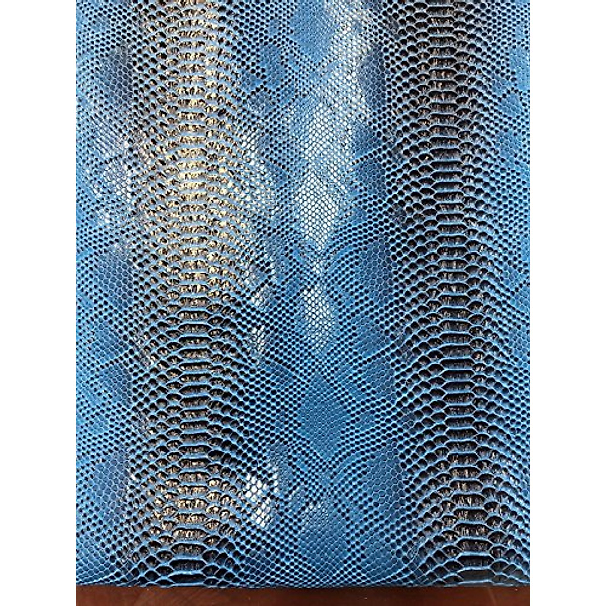 New Creations Fabric & Foam Inc, Royal Blue 53/54" Wide Snake Fake Leather Upholstery, 3-D Viper Snake Skin Texture Faux Leather PVC Vinyl Fabric By The Yard.