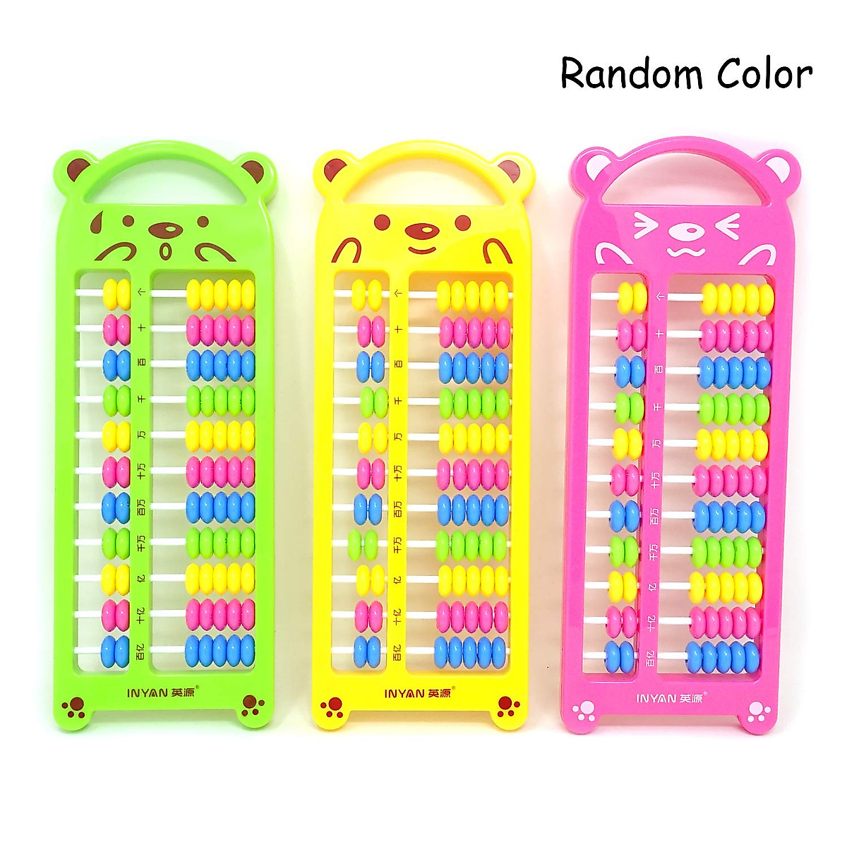 Honbay Cartoon Bear 11 Digits Plastic Chinese Abacus Soroban Arithmetic Tool Calculating Tool, Random Color