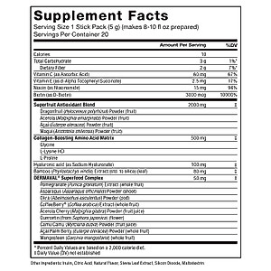 Force Factor Collagen Boosting Superfoods with Biotin, Hyaluronic Acid, Bamboo, and Hair, Skin, and Nails Vitamins, Nail Strengthener and Skin Supplement, Tropical Fruit Flavor, 20 Stick Packs