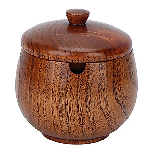 Wood Spice Jar, Easy To Classic Flip Top Spice Jar Sour Jujube Wood for Sugar for Kitchen (Large lacquer model)
