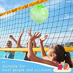 3 otters Bouncy Balls for Kids, 6PCS Marbleized Bouncy Balls Plus Pump Inflatable Sensory Balls Kickball Dodge Ball for Kids Adult Summer Beach Outdoor Game