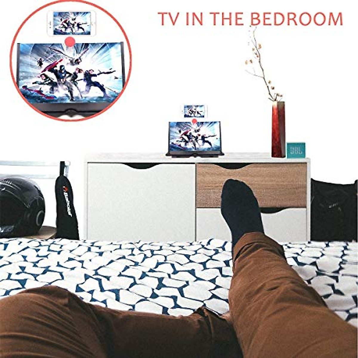 mozeeda Screen Expanders & Screen Magnifier Amplifier,3D HD New Phone Holder 12" Screen Amplifier,Movies,Videos,Games Movie Video Phone Foldable Stand Screen Phone Projector for All Smartphones