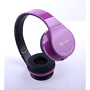 Beyution Wireless Bluetooth Headphones for Apple iPhone 6/6plus/5s/5/5c/4s/4/3/2 all Ipad iTouch Mac IPOD SAMSUNG GALAXY S5/S4/S3; Note 2/3/4 LG and all portable deive with bluetooth (513 Pure Purple)