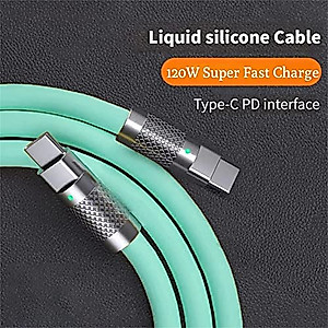 EnergySpot Geek Industrial Style Handmade Custom Type C to C PD 120W Skin-Friendly Silicone Material Fast Charging Cable Metal Plug Shell USB-C Laptop Tablet Phone Universal Charging Cable