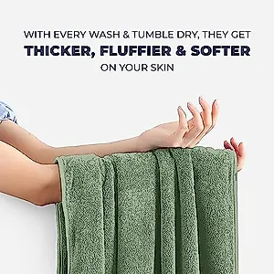 Sage Green Hand Towels - Made from 100% Pure Egyptian Cotton - 600 GSM - Quick Dry and More Absorbent Than Turkish Hand Towels - Extra Large Size 19" x 35"