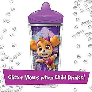 Playtex Baby Sipsters Stage 3 PAW Patrol Sippy Cups, Spill-Proof, Leak-Proof, Insulated, Glitter - Purple, 9 Oz, 1 Count