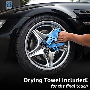 REV Auto Complete Wheel Cleaning Kit - 5 Item Car Washing Kit Includes Car Wheel and Tire Cleaner, Wheel Brush, Tire Shine, Tire Shine Applicator, and Drying Towel/Works for All Wheels & Tires