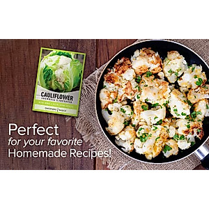 Cauliflower Seeds for Planting - (Snowball Y Improved) is A Great Heirloom, Non-GMO Vegetable Variety- 1 Gram Seeds Great for Outdoor Spring, Winter and Fall Gardening by Gardeners Basics