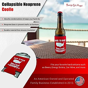 Funny Guy Mugs Back-To-Back World War Champs Collapsible Neoprene Can Coolie - Drink Cooler