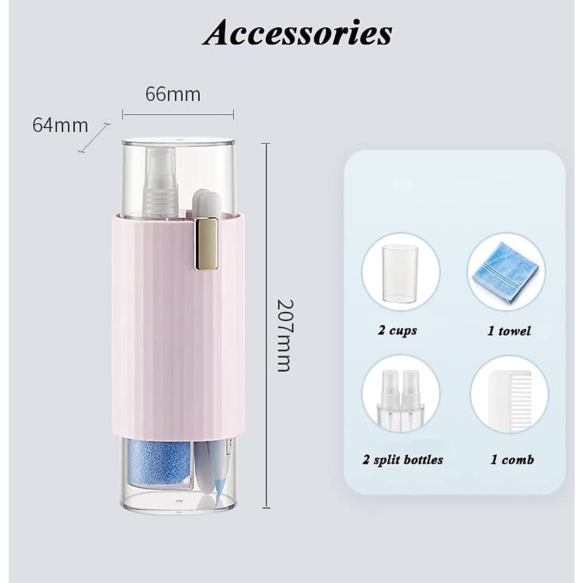 Homtoozhii 6 In 1 Travel Toothbrush Cup Multifunctional Travel Bottle Set Portable Business Trips Toothpaste Case Holder Multi-layer Container Storage Box Organizer for Travel and Outdoors