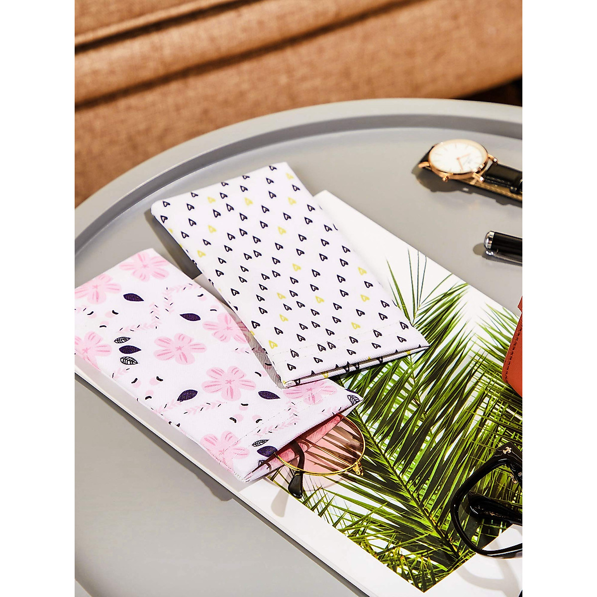 12 Pieces Squeeze Top Sunglasses Pouch Eyeglass Cases Eyeglass Holder Storage