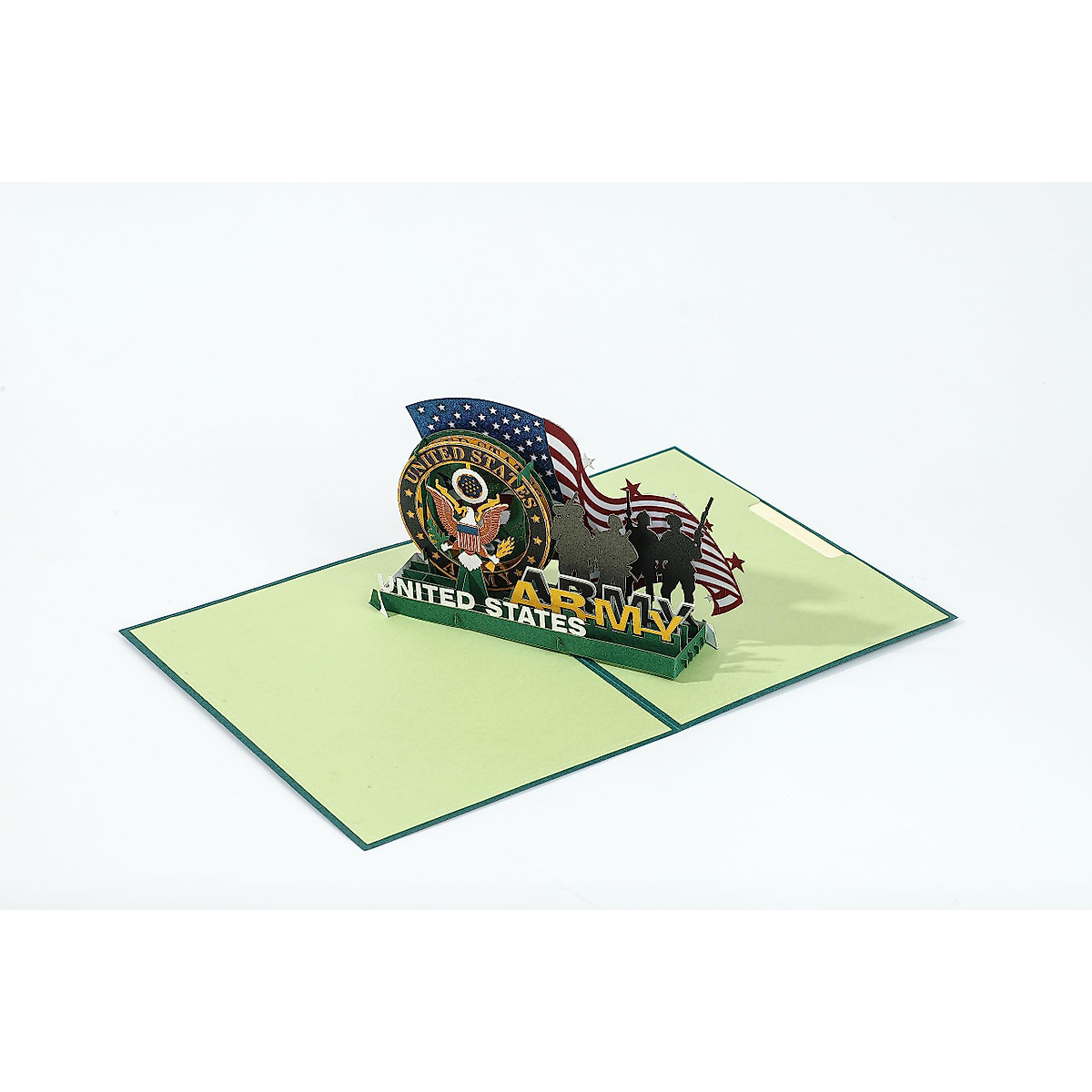 AIT PAPER ART 3D Birthday Gift Card, Patriotic Pop Up Greeting Cards with Notepaper, 8x6 inch Thank you Cards for Retirement, Anniversary, Congratulations, Husband, Dad