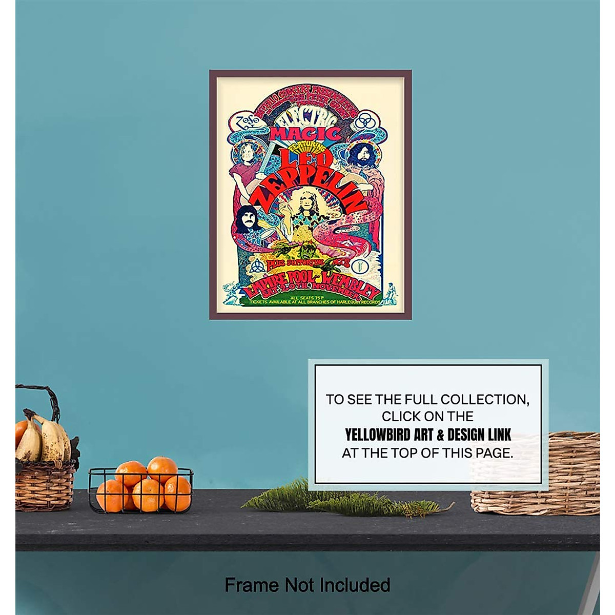 Led Zeppelin Poster - 8x10 Psychedelic Room Decor - Led Zeppelin Gifts - Concert Posters - The song Remains the Same - Pshycadellic Hippie Room Decor for Men, Women, Teens - Dorm Room Decor