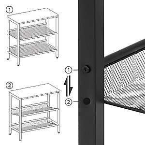 HOOBRO Side Table, 3-Tier Narrow End Table, Nightstand with 2 Flat or Slant Adjustable Shelves for Small Spaces, Hallway, Living Room, Bedroom, Sturdy, Easy Assembly, Greige and Black BG23BZ01G1
