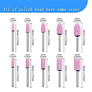 Luo ke 100 Pcs Assorted Shape Polishing Bits Buffing Wheel for Dremel Rotary Drill (Corundum Sand/Sesame/Cowhide/Rubber/Wool)…