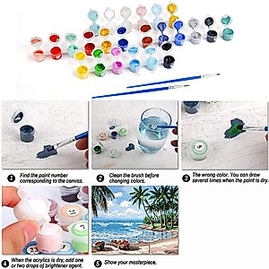 tigdtiu 2Pack Flowers Paint by Numbers Kit for Adults Beginner,Adult Paint by Number Kits On Canvas Framed, DIY Acrylic Painting Kit for Room Decor (8X8 in)