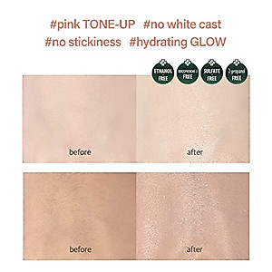 d'Alba Italian White Truffle Waterfull Tone-up Sunscreen, pure and Vegan hybrid pink tinted moisturizer, glow and brightening sunscreen, gentle and safe use sunscreen