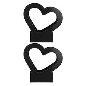 NUOBESTY Bouquet Flower Boxes 2Pcs Flower Box Heart Shaped Flower Bouquet Gift Packaging Boxes with Handle Flower Arrangement Basket Craft Paper Gift Bags Black Handheld Floral Basket