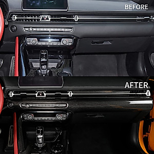 JSWAN Real Carbon Fiber Center Console Dashboard Trim Cover Fit For Toyota Supra GR A90 MK5 (2019-2025) Dash Panel Trim Cover Interior Trim Accessories (Gloss black)