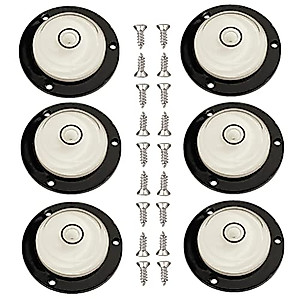 6Pcs Circular Bullseye Bubble Level with Screws Mounted Domed Multi-Directional Round Bubble Spirit Levels Precision Measuring Tools