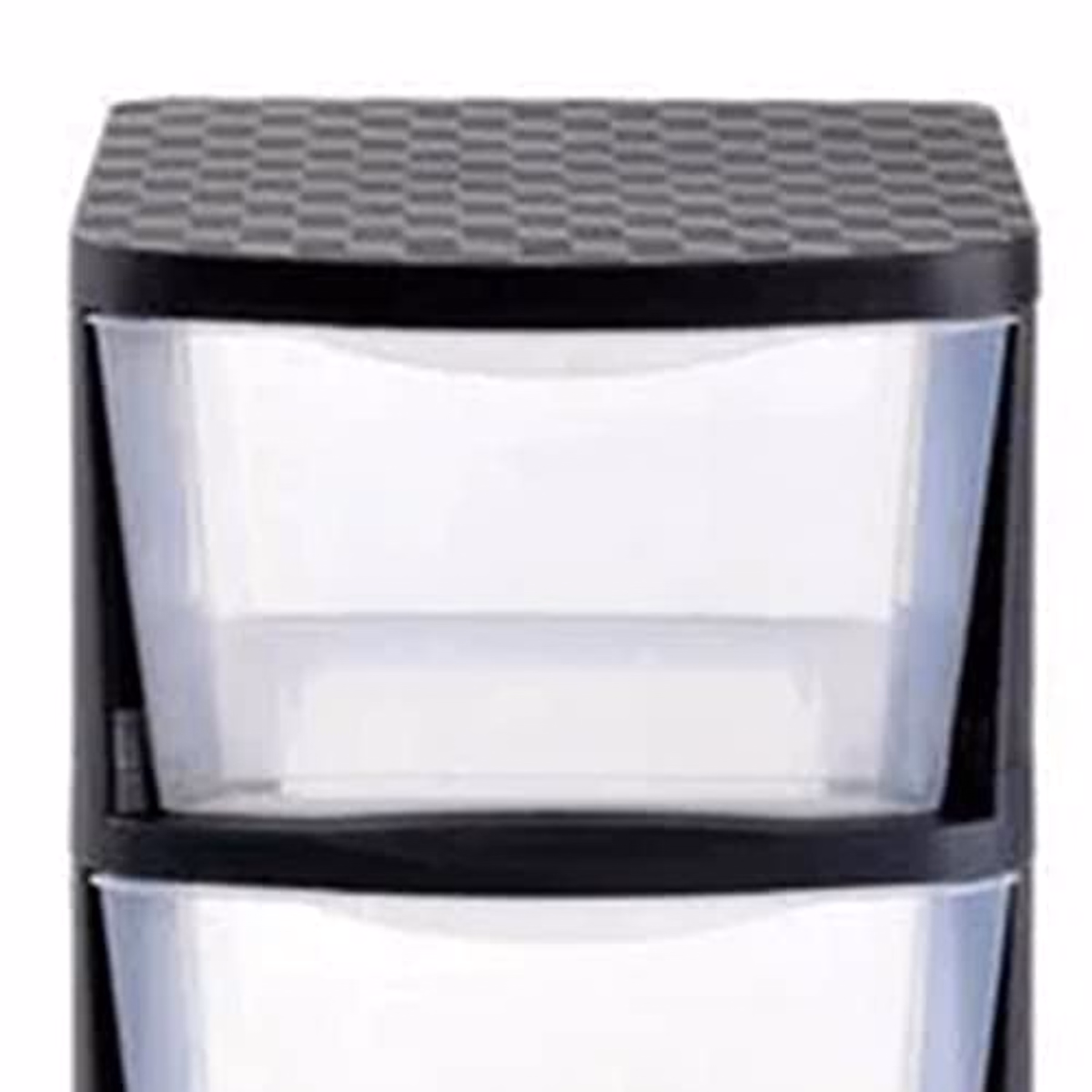 Juggernaut Storage 4 Drawer Storage Tower, Black Frame with Clear Drawers, RDT4