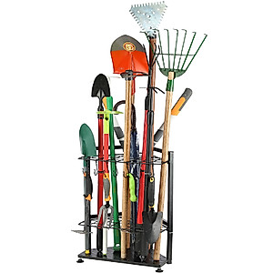 UU-Major Garden Tool Organizer for Garage Corner,Free Standing Yard Tools Rack Heavy Duty,Garage Organization and Storage Stand for Broom,Mop,Rakes,Shovel Holder for Lawn/Shed/Outdoor.