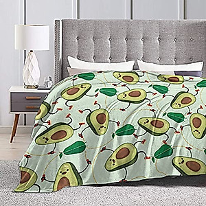 Hionhsw Avocado Blanket Throw Lightweight Flannel Blankets for Mom Bed Sofa Couch 50"X40"