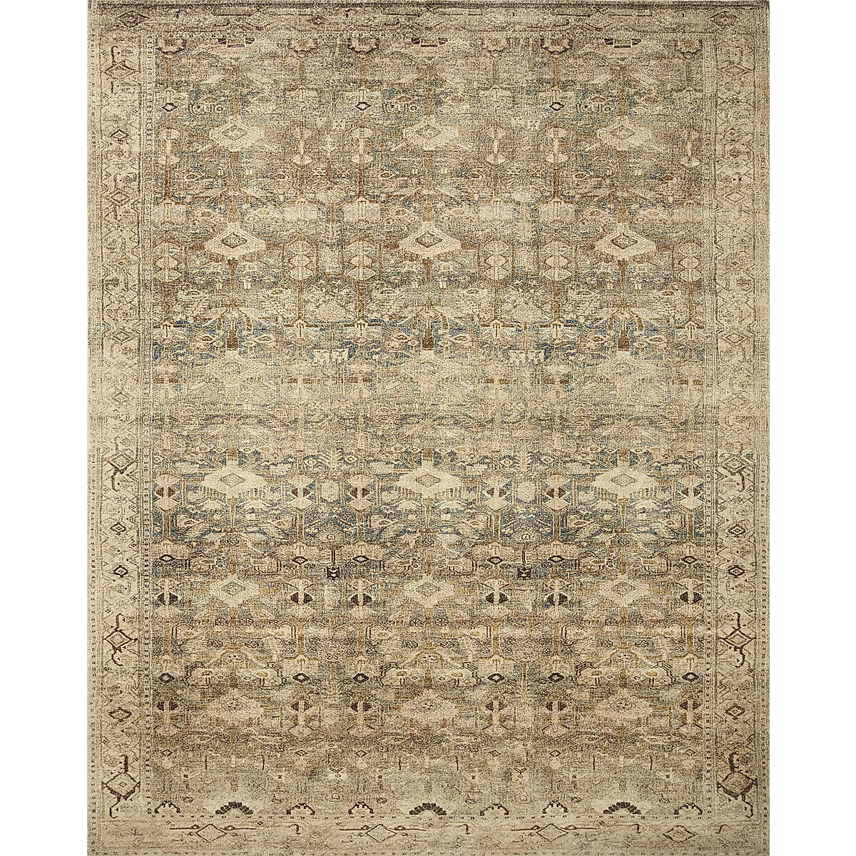 Loloi II Margot Collection MAT-04 Antique / Sage 5'-0" x 7'-6", .38" Thick, Area Rug, feat.CloudPile, Soft, Durable, Printed, Medallion, Low Pile, Non-Shedding, Easy Clean, Living Room Rug