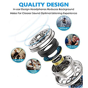 YHSRBD 2 Pack Wired Earbuds Headphones, 3.5mm Earphones with Microphone for iPhone Headphones, Noise Isolating Volume Control Stereo Bass, Compatible with iPhone iPad iPod MP3 Android for Computer