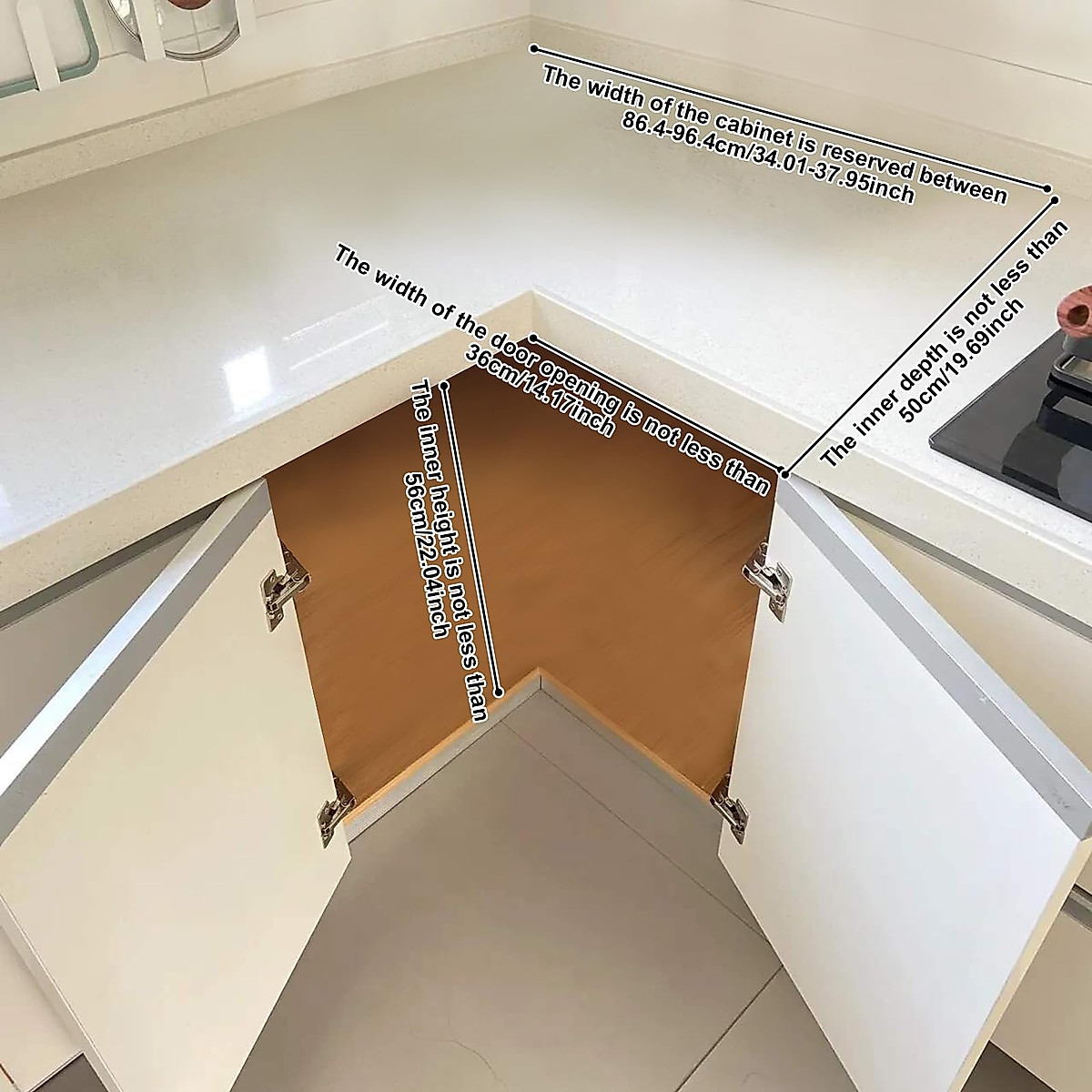 Gagalayong Blind Corner Cabinet Organizer, Corner Optimizer, Chrome Blind Corner Soft Close, Blind Corner Cabinet Pull Out Right for Coffee Cabinets and Kitchen Closets