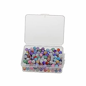 200pcs 6mm Stone Beads Kit Round Loose Gemstone Natural Multicolor Frosted Weathered Agate Beads for Bracelet Necklace Earrings Jewelry Making