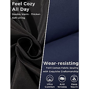 Wantdo Men's Heavy Winter Coat Windbreaker Quilted Jackets Outerwear Navy Medium