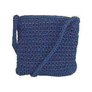CTM® Women's Crochet Crossbody Handbag, Navy