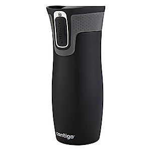 Contigo West Loop Vacuum-Insulated Stainless Steel Thermal Travel Mug with AutoSeal Spill-Proof Lid, Reusable Coffee Cup or Water Bottle, BPA-Free, Keeps Drinks Hot or Cold for Hours,16oz Matte Black