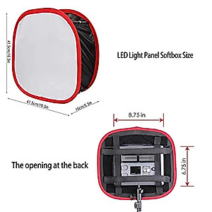 Collapsible Softbox LED Light Panel Softbox Led Panel Soft Box Light Diffuser Panel Sofbox Fotografia,16X16 in Portable Light Diffuser Square Softbox,Foldable Diffuser Mini Softbox for Studio Softbox