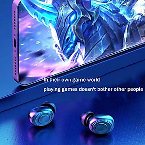 lemtlmt Wireless Earbuds Waterproof Bluetooth Earphones, Button Ear Buds with Charging Bin, in-Ear Headphones with Microphone Suitable for iPhone and Android Black Headset