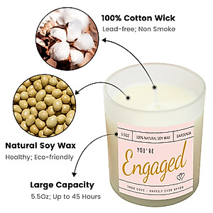 TEAMAS 2 Pack Engagement Candle Gift for Couples,Bridal Shower Gift,Engagement Gifts for Women, Engaged Gifts for Her, Engaged Candle