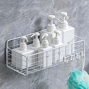 ALAHUGYEF 16 Pcs Shower Adhesive sticker hooks, used for changing adhesive stickers on corner shower carts, strong adhesive heavy-duty wall adhesive transparent for bathroom soap racks.